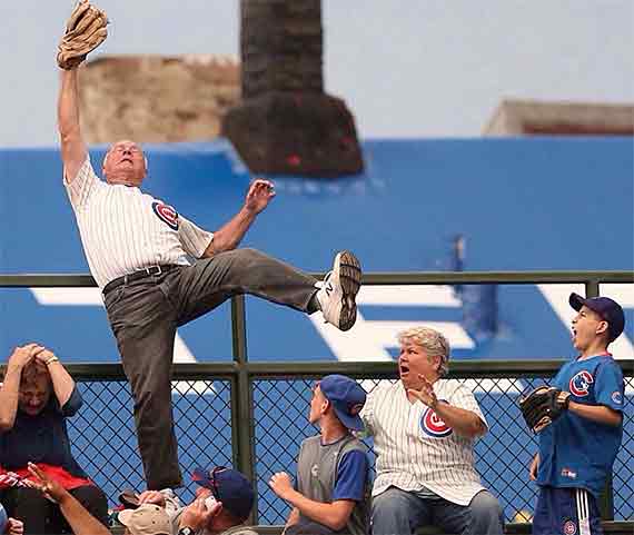Interesting Photo of the Day: Sneaky 65-Year-Old Catches Home Run Ball